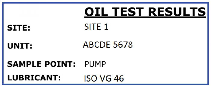 Oil Analysis Reports - | Oil Analysis : Swansea Tribology Services